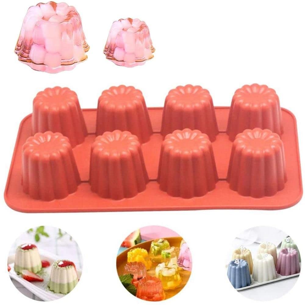 18-Cavity Canele Mold, Non-Stick Canele Muffin Cupcake Pan Diy Homemade Baking Mold For Muffins, Parties, Cake Shops(8-Cavity)