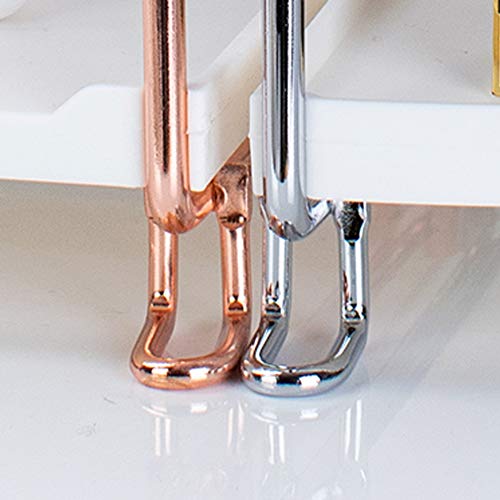 Desktop Cosmetics Storage Rack Rose Gold 2/3 Layers Bathroom Makeup Organizer Assembled Kitchen Seasoning Iron Storage Shelves (2-Layers)