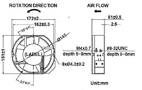 AC Cooling Fan A17251V2HBT-SC