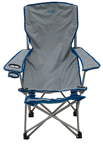 ALPS Mountaineering Escape Lounge Camping Chairs for Adults with Footrest and Adjustable Armrests, Sturdy Steel Frame, Compact Foldable Design, and Carry Bag, Gray/Blue - New