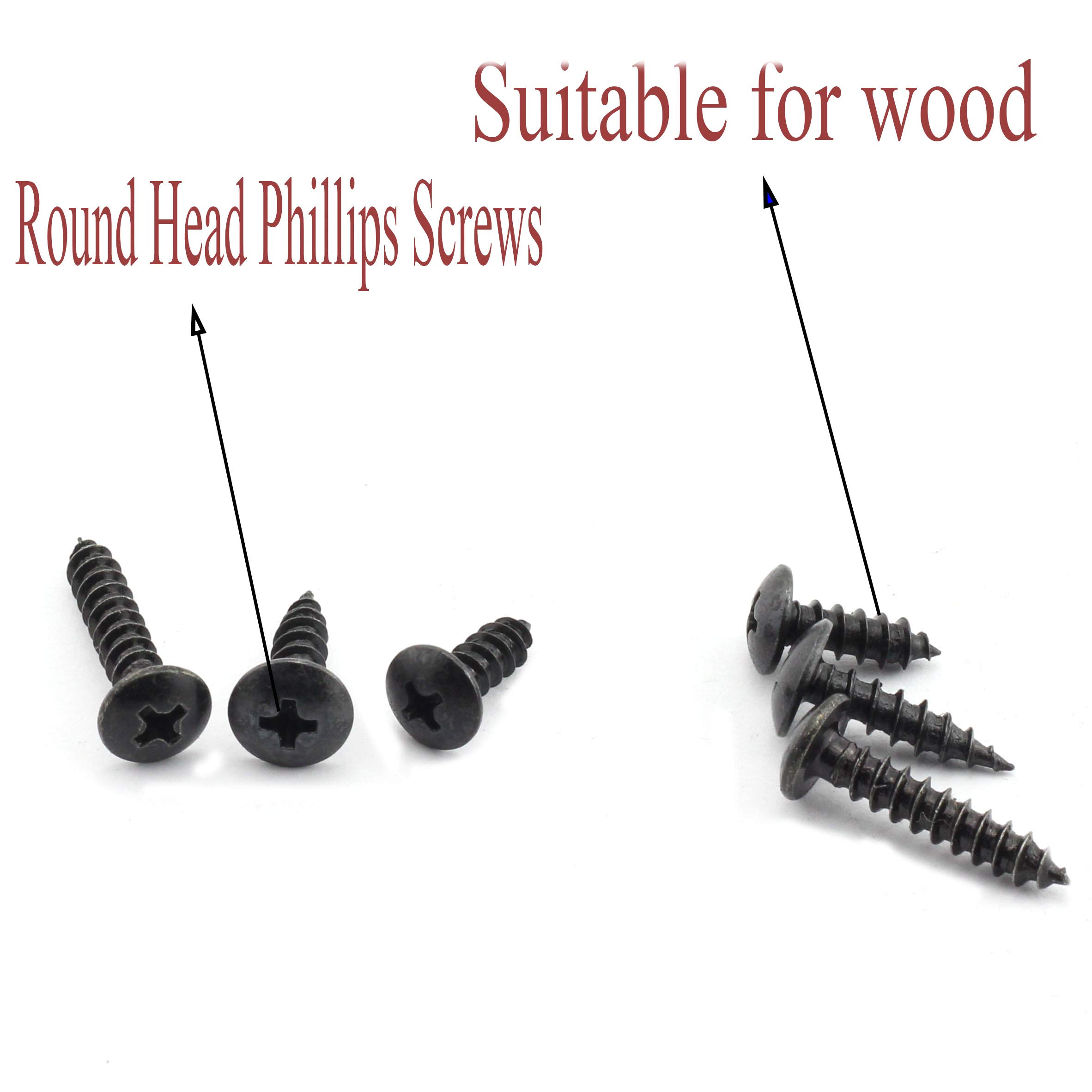 50pcs M4x12mm Self Drilling Black Screw Carbon Steel Hardware Accessories Philips Drive Round Head Self Tapping Wood Screws
