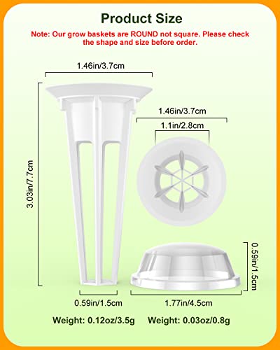 12 PCS Grow Baskets and 12PCS Grow Domes Compatible with AeroGarden, Hydroponics Garden Accessories Set for Indoor Growing System (No Seeds)