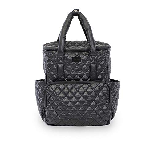 7AM London Baby Diaper Bag โ Multifunctional Travel Backpack with Stroller Hooks & Shoulder Straps, Lightweight Diaper Bag for Baby Essentials, Water Repellent With Diaper Changing Pad | (Black)