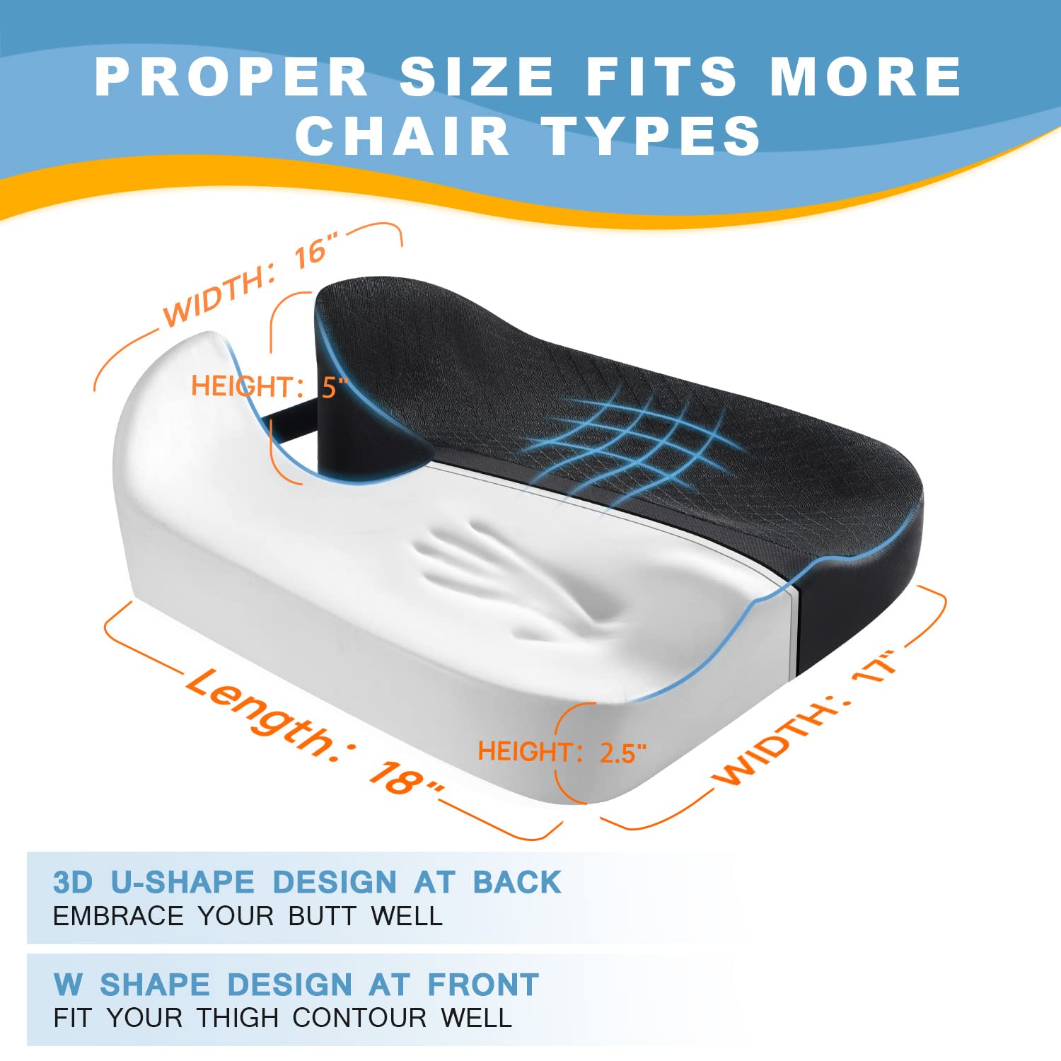 anzhixiu Car Seat Cushion, Car Cushion Seat Cushion for Car Seat Driver, Sciatica Pain Relief Pillow Tailbone Pain Relief Cushion for More Relaxation