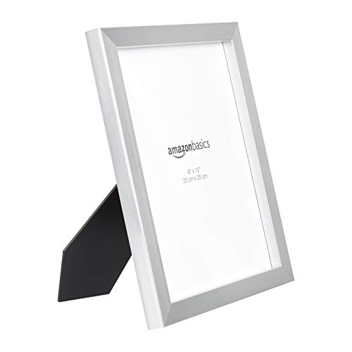 Amazon Basics Rectangular Photo Picture Frame, 8" x 10", Pack of 2, Nickel