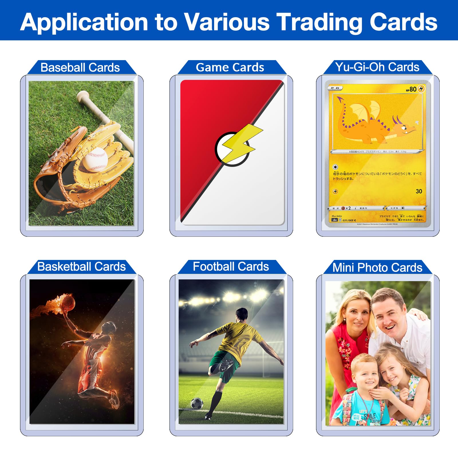 32 Count Topload Card Holder, Sooez 35PT Topload Card Protector, 3" x 4" Hard Plastic Card Sleeves, Baseball Card Protector, Rigid Toploading Card Case for Collectible Trading Sports Cards