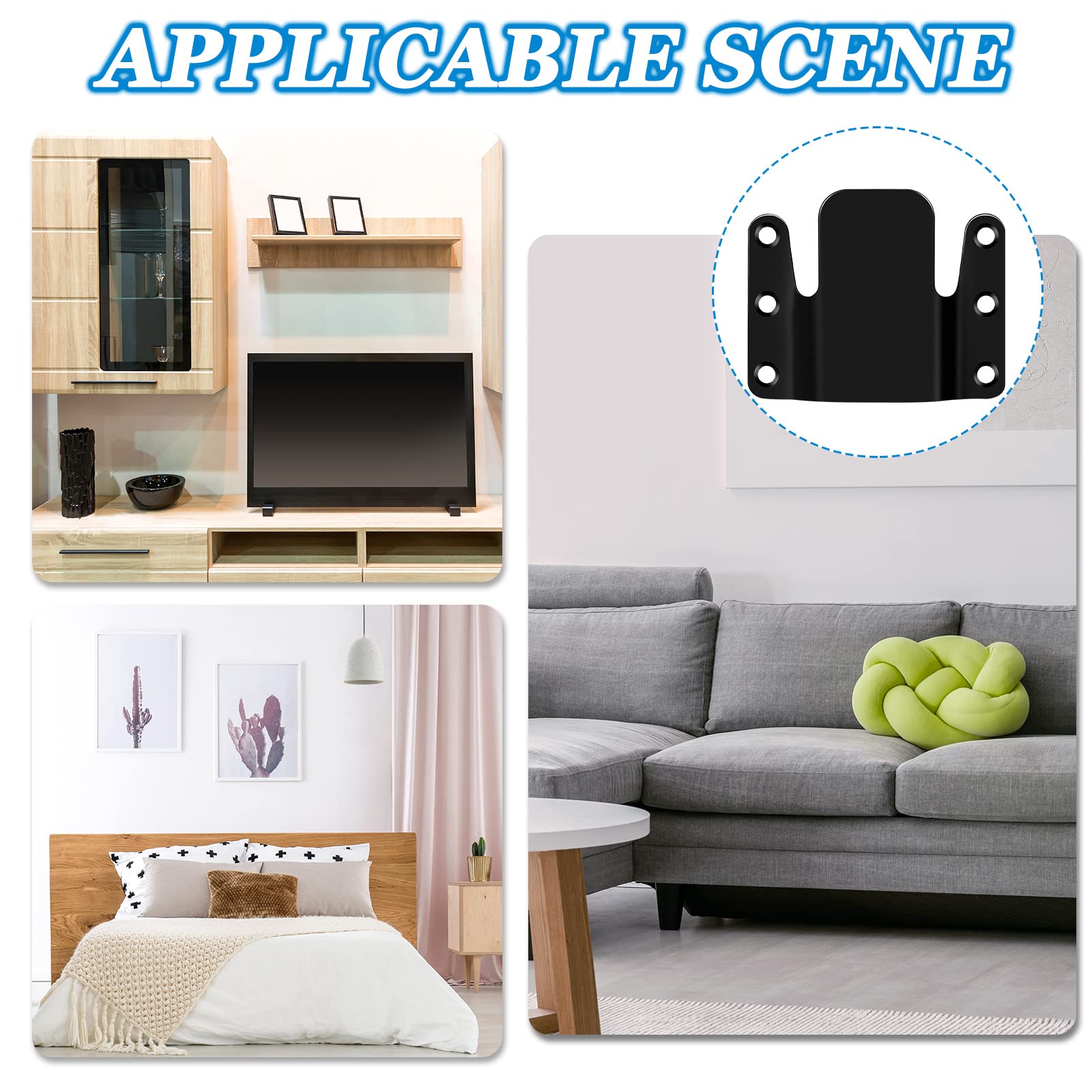 12 Pieces Universal Sectional Sofa Interlocking Metal Couch Connectors Furniture Sectional Connectors Sectional Couch Clips Sofa Replacement Parts Sofa Connector Bracket with 72 Pieces Screws