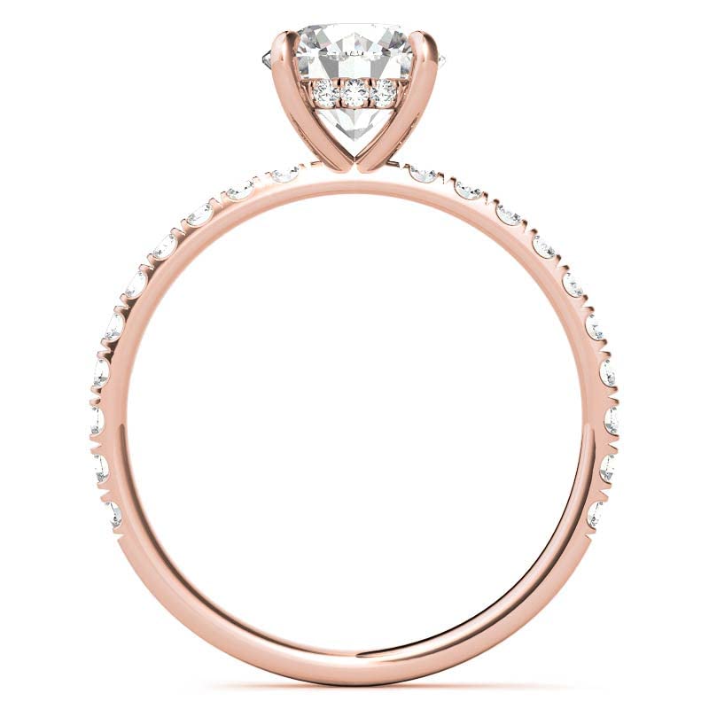 10K Solid Rose Gold Handmade Engagement Ring 1.00 CT Round Cut Moissanite Diamond Solitaire Wedding/Bridal Ring Set for Women/Her, Classic Ring Gifts for Her