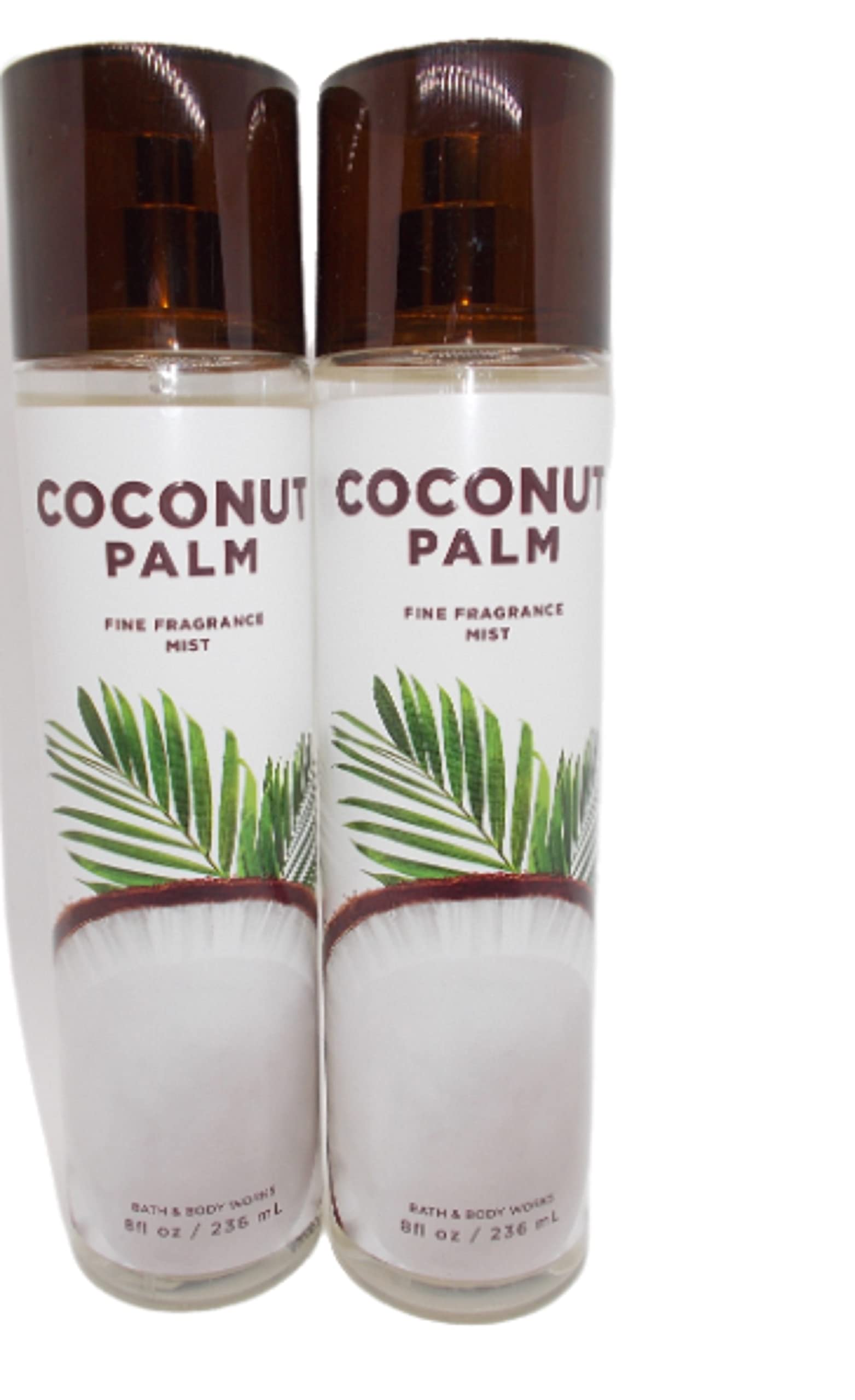 Bath & Body Works 2 Pack Coconut Palm Fine Fragrance Mist 8 Oz.
