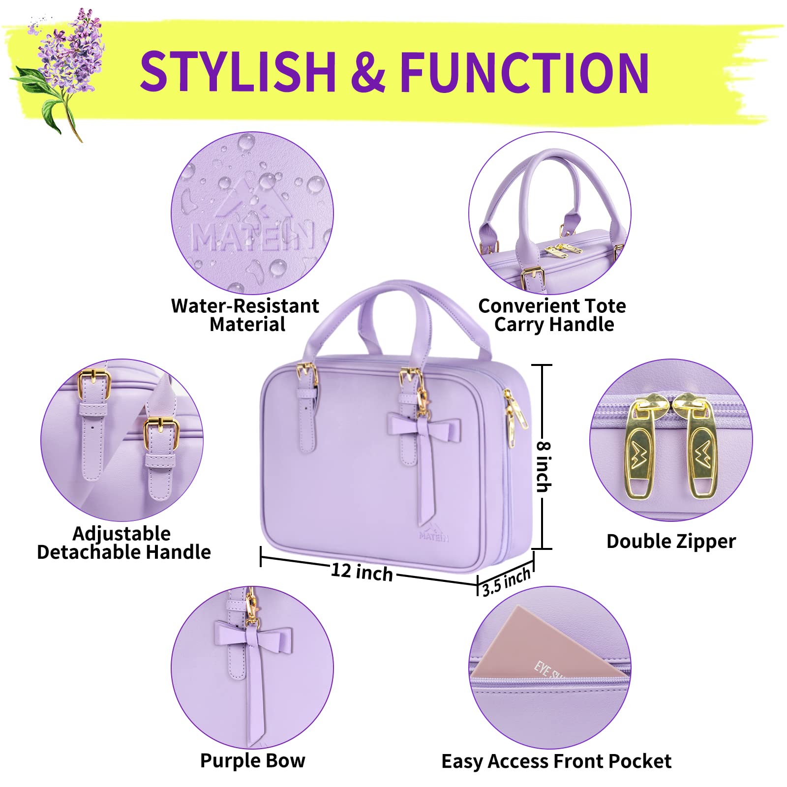 MATEIN Travel Makeup Bag, Hanging Toiletry Bag for Women