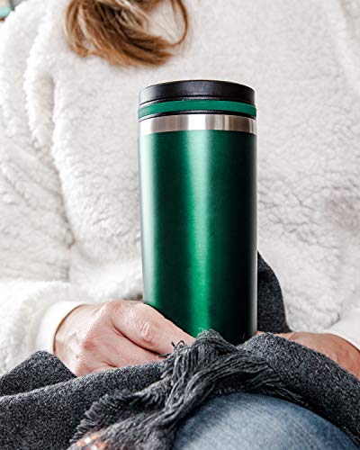 Cupture TWIST-TOP Vacuum-Insulated Stainless Steel Travel Mug, 16 oz, Emerald Green