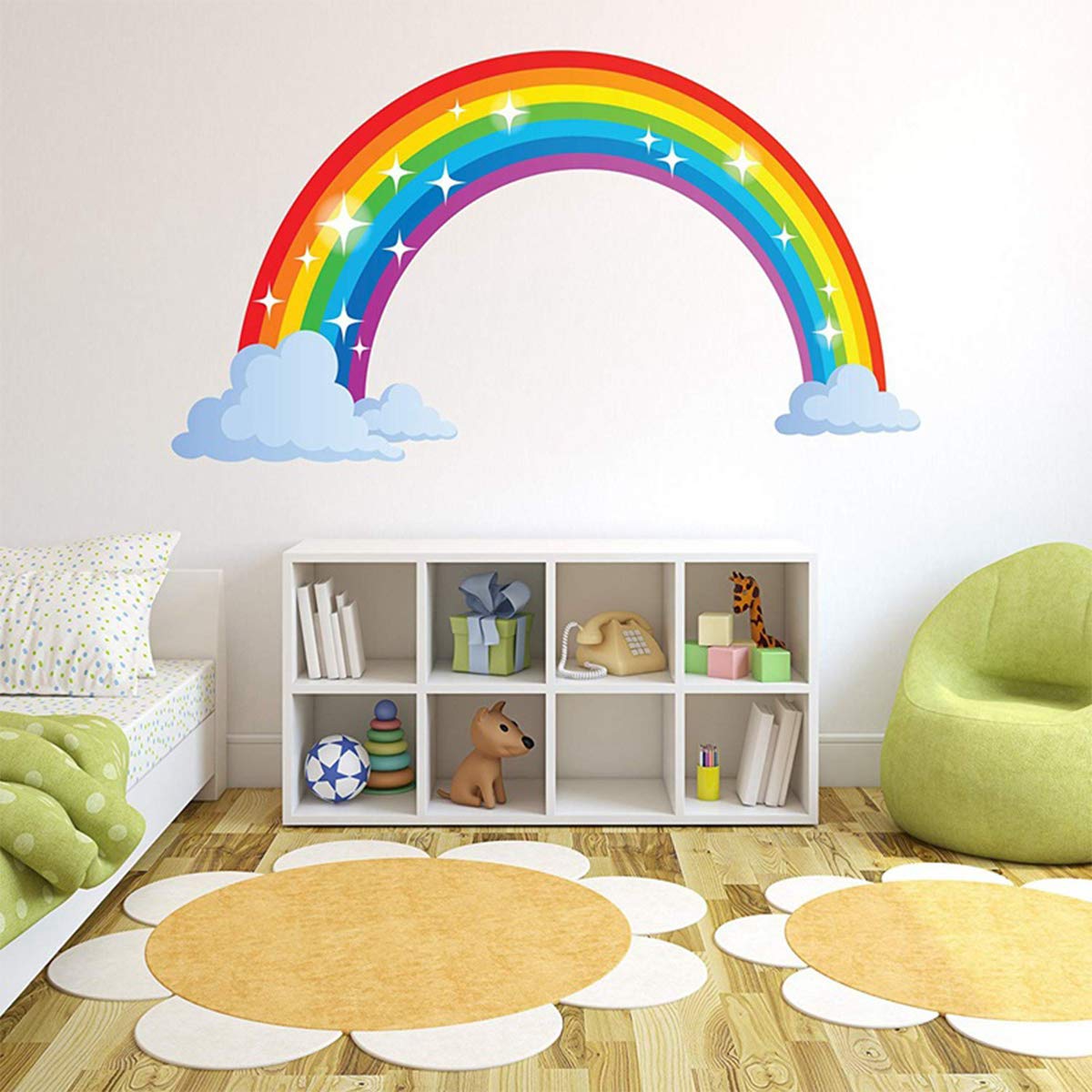 Bamsod Rainbow Wall Decal Kids Wall Stickers Nursery Home Decor 40cm x 73cm