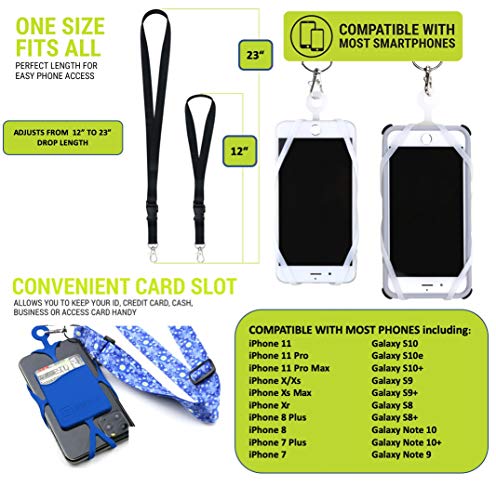 Gear Beast Cell Phone Lanyard - Universal Mobile Phone Lanyard with Case Holder,Card Pocket,Soft Neck Strap,and Adjustable Clip - Compatible with iPhone,Galaxy & Most Smartphones - Cherry Blossom