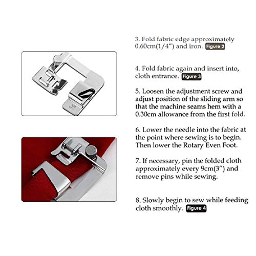 3 Sizes Wide Rolled Hem Pressure Foot Sewing Machine Presser Foot Hemmer Foot Set (1/2 Inch, 3/4 Inch, 1 Inch) for Singer, Brother, Janome and Other Low Shank Sewing Machines