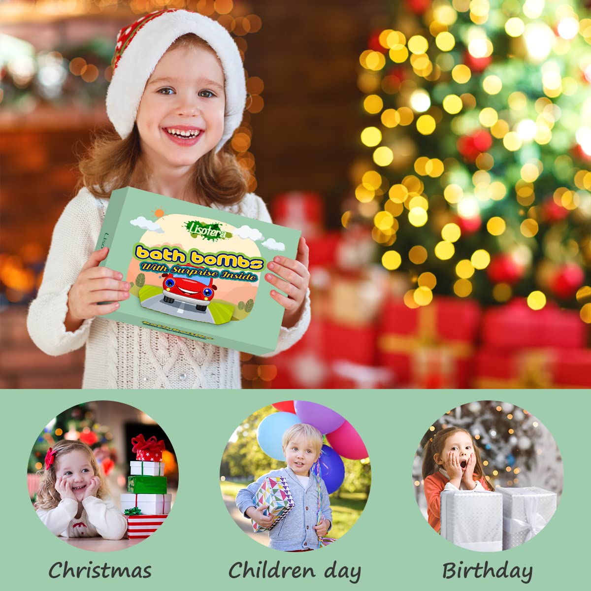 Bath Bombs for Kids with Surprise Inside, 9 Pack Pull-Back Cars Organic Rich Foam Color Bubble Set with 3 Multifunctional Vehicles, Gentle and Kids Safe for Boys Girls Birthday Christmas