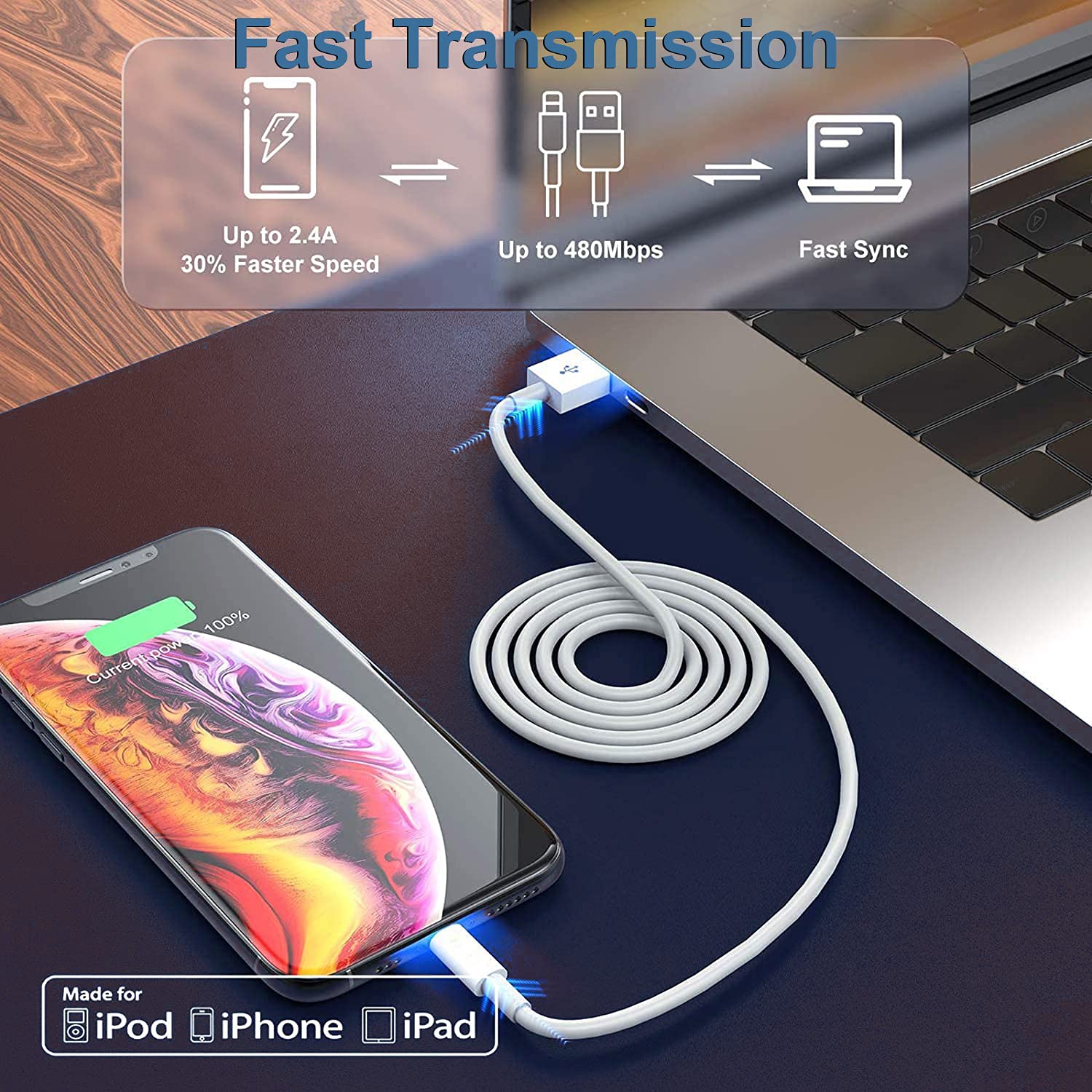 iPhone Charger, [Apple MFi Certified] 2Pack 3.3FT USB to Lightning Cable Power Fast Charging Data Sync Transfer Cord Compatible with iPhone 14/13/12/11 Pro/11/XS MAX/XR/8/7/6s/6/5S/SE and More
