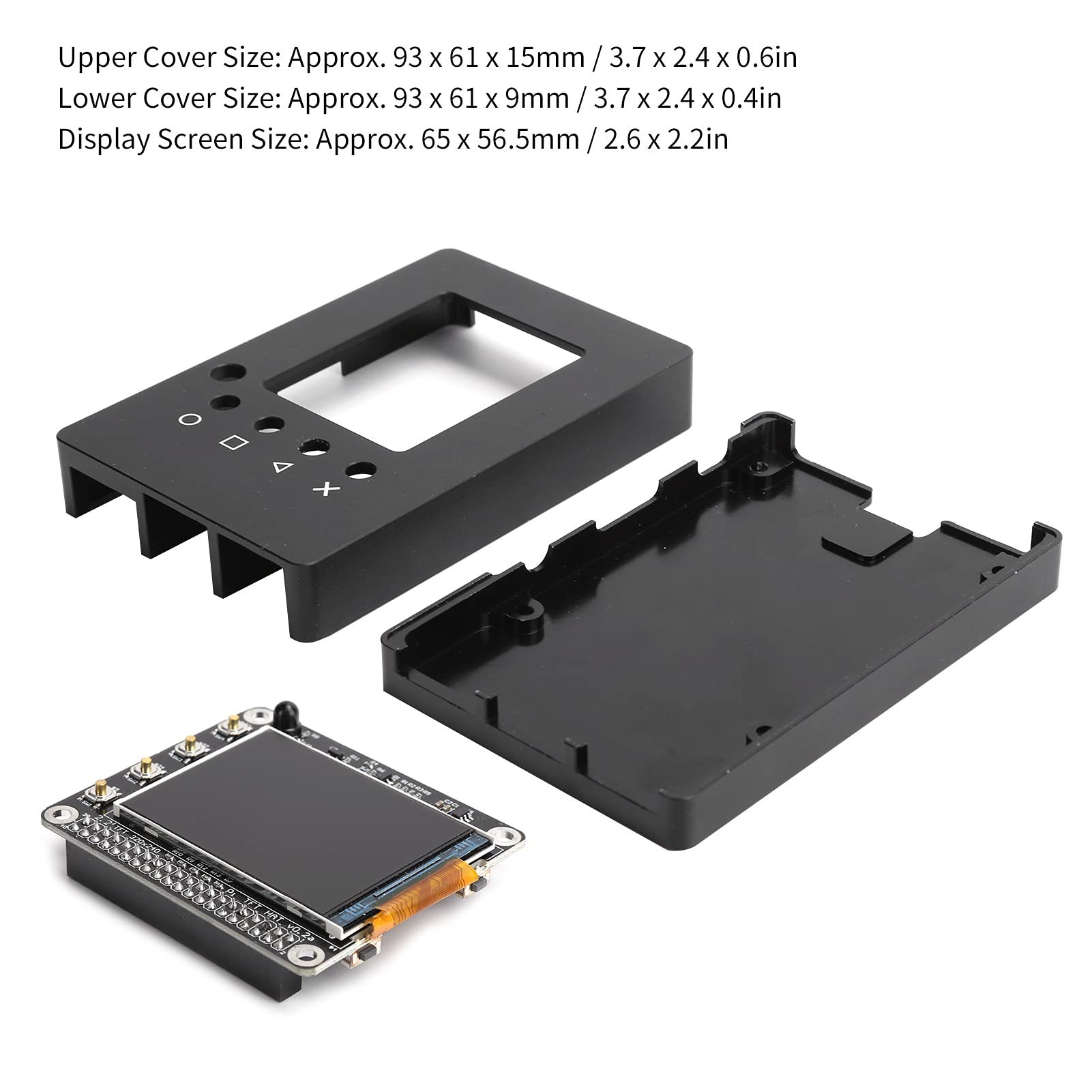 Zopsc-1 Aluminum Alloy 2.2 Inch TFT LCD Touch Screen Case Set High PPI Display 320 x 240 Defination Button or Remote Control for Raspberry Pi 3B / 2B / B + / A +