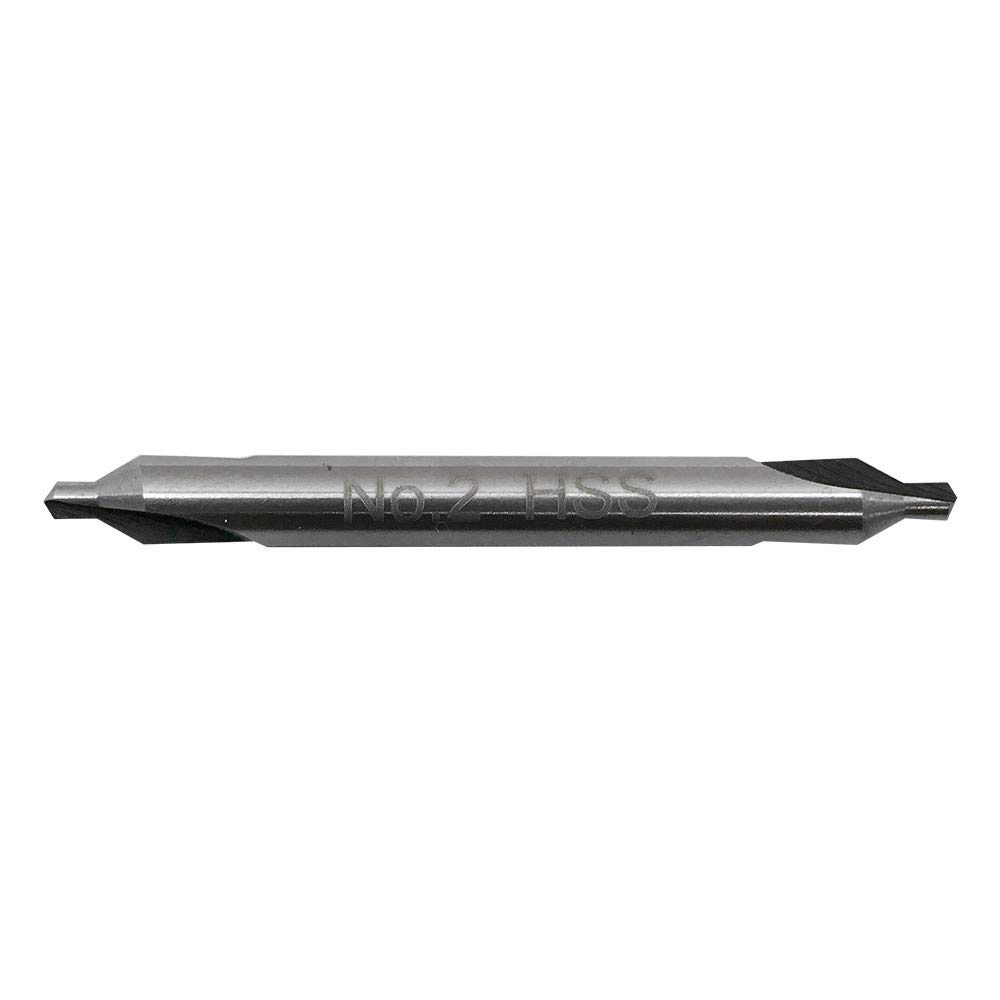 5 Pieces Number 2 Center Drill 60 Degree HSS Combined Countersink Bits Drilling