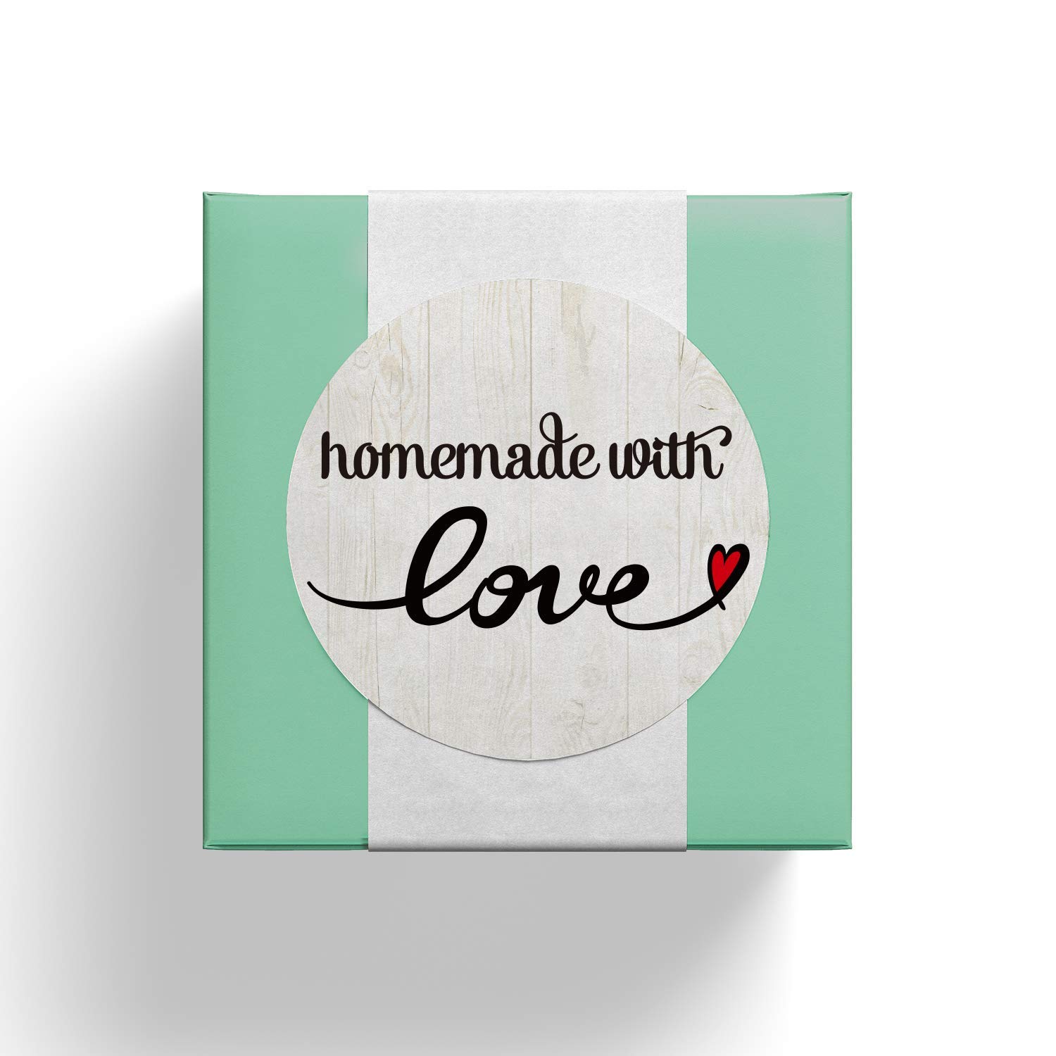 500 Homedmade with Love Stickers-1.4 inch Wood Grain Round Labels.