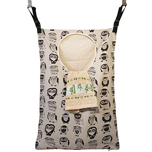 Amlrt Adjustable Door-Hanging Laundry Hamper with Stainless Steel Hooks