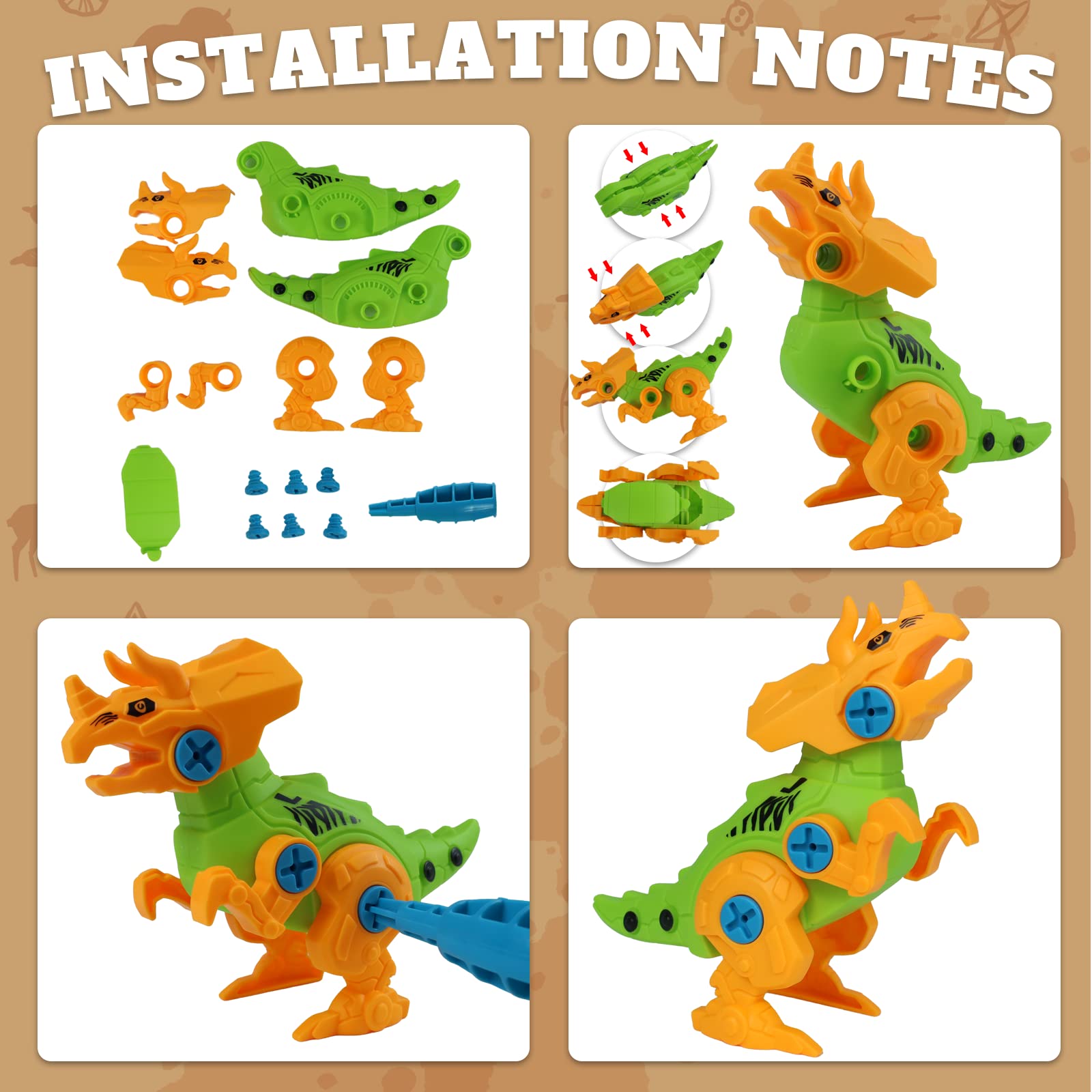 8 Pack Take Apart STEM Dinosaur Toys for Kids 3-5 Prefilled Dinosaur Eggs Learning Educational Building Construction Set for Toddlers Boys Girls Age 3 4 5 6 7 8 Year Old Birthday Gifts