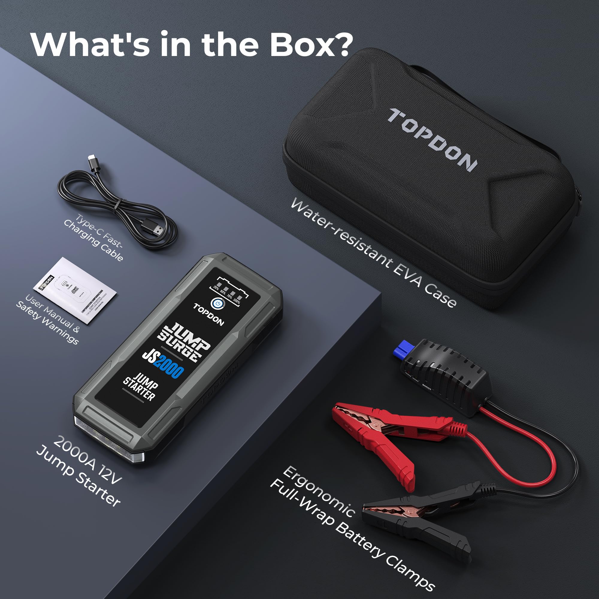 1200A Car Battery Jump Starter, Portable 12V Car Starter