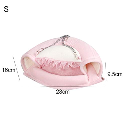 shlutesoy Pet Hammock,Swing Cage Accessories Hamster Hammock Hanging Bed for Sugar Glider Guinea Pig Pink L