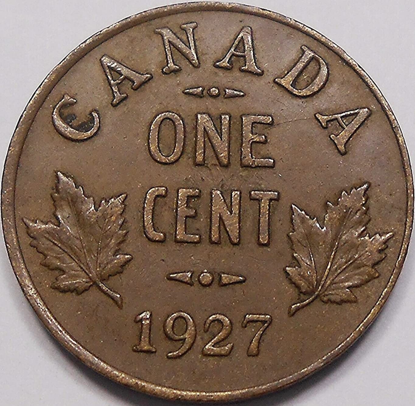 1920-1936 1 Cent Canadian Coin. Issued Under King George V, A British and Canada Royal. 1 Cent Graded By Seller. Circulated Condition.