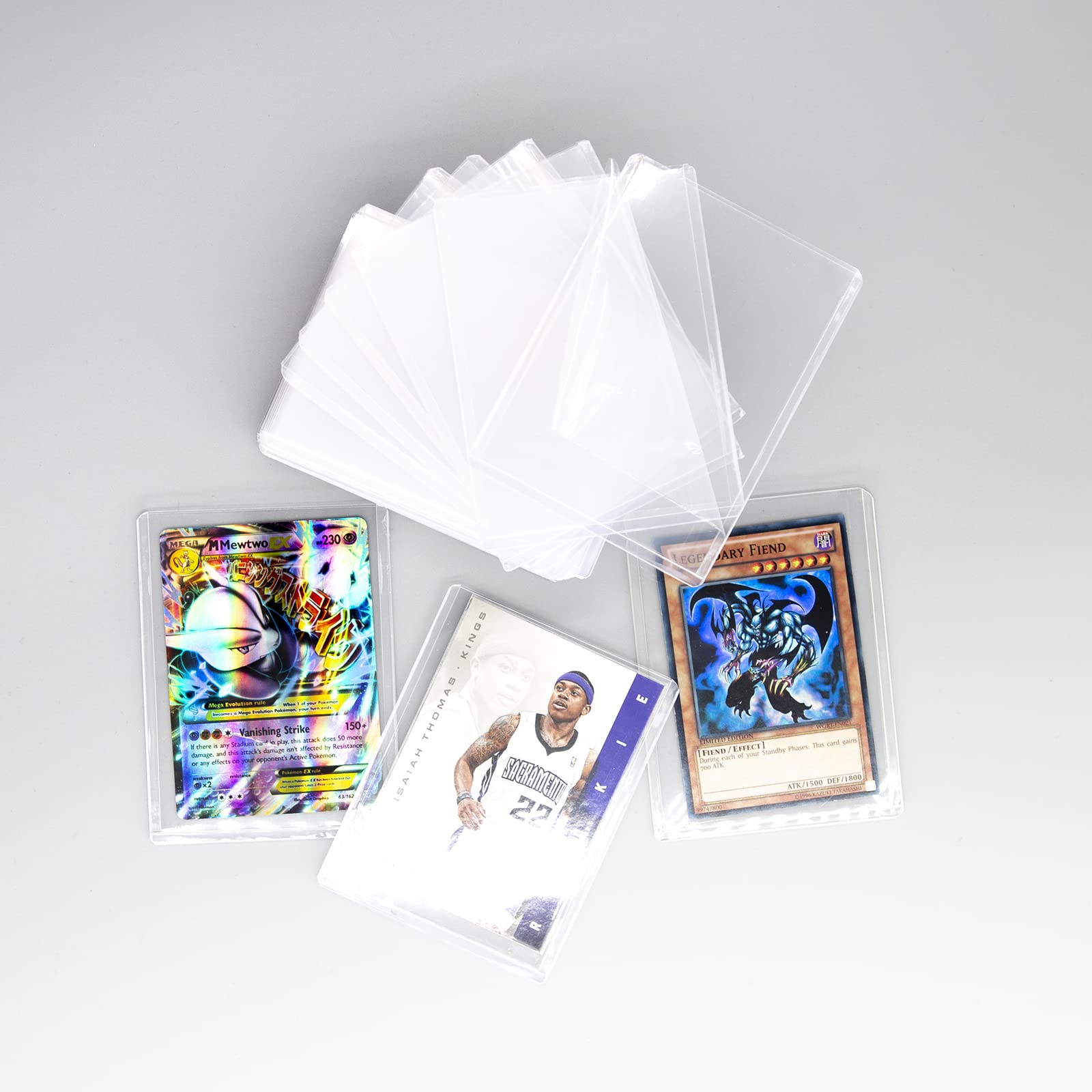 35pt Top Loader for Trading Cards,Baseball Card Protectors Hard Plastic,Sports Cards 50pc Toploader and 50pcs Penny Sleeves(100ct.White)