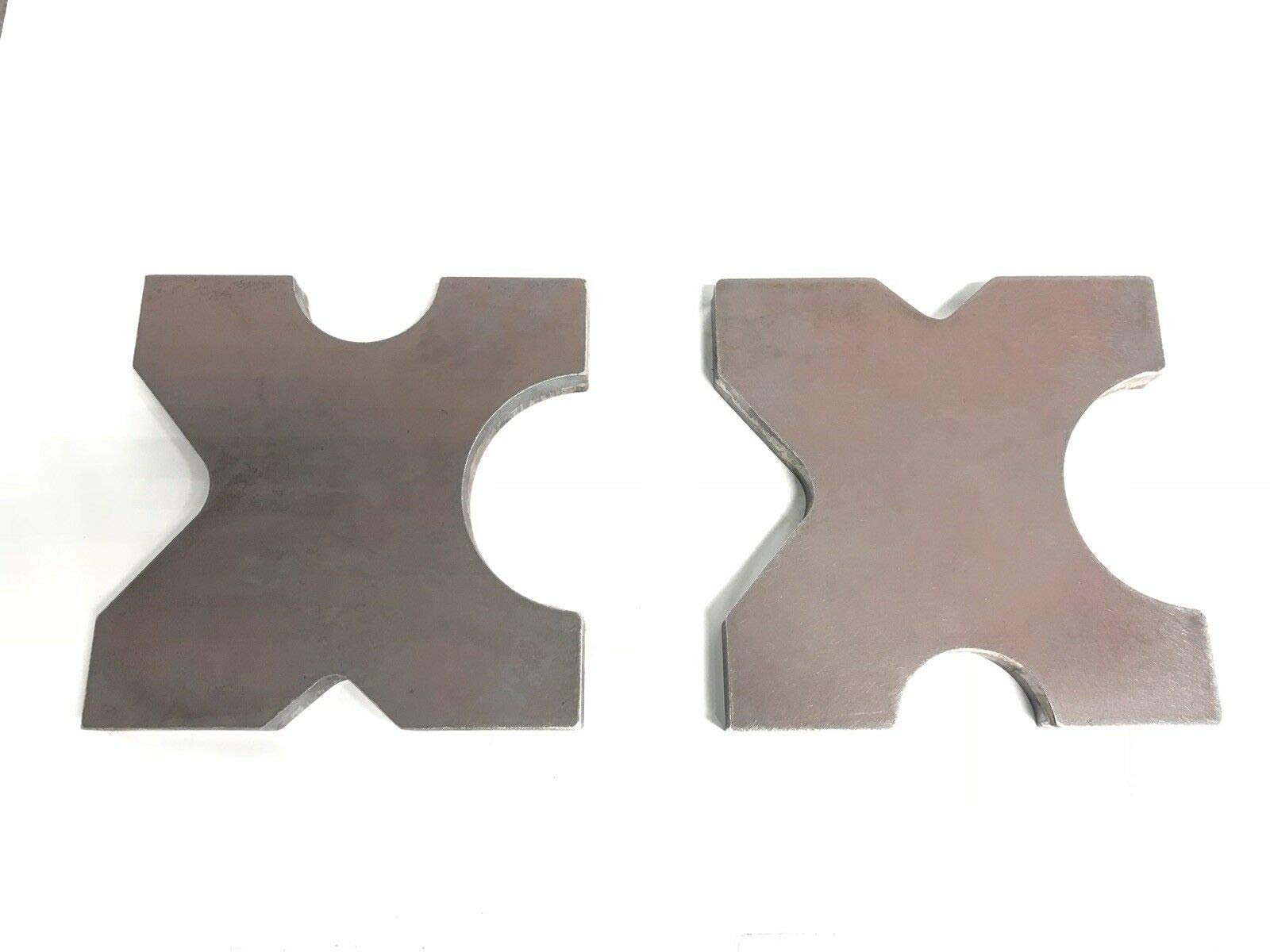 20 TON STEEL SHOP PRESS BED PLATES, H-Frame Arbor 4 notch 1"X 5"X 5" Set