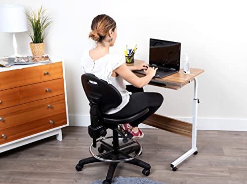Mind Reader Adjustable Rolling Lapdesk Couch End, Side Table, Over Bed Desk, Medium, Brown