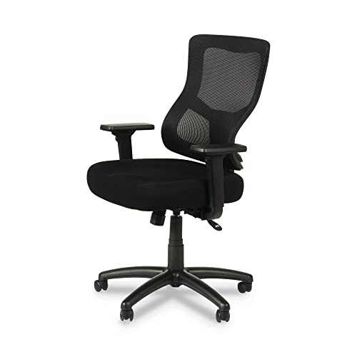 Alera Elusion II Series Mesh Mid-Back Synchro Seat Slide Chair, Supports Up to 275 lb, 17.51" to 21.06" Seat Height, Black