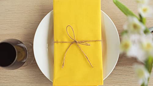 AMOUR INFINI Cotton Napkins | 12 Pack | 18 x 18 Inch | 100% Ring Spun Premium Cotton | Perfect for Restaurants, Events and Dinner Napkins | Highly Absorbent Cloth Napkins | Yellow