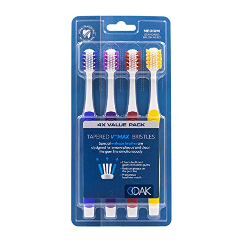 OOAK Toothbrush, Tapered V++Max Med Bristles, 4 Count