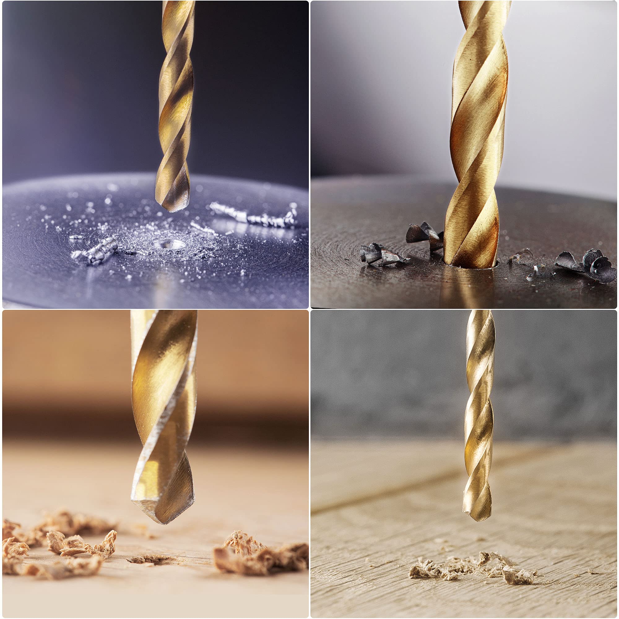 uxcell 2.3mm Drill Bits High Speed Steel Straight Shank 52mm Length Twist Drill Bit Fully Ground Titanium Coated 6 Pcs