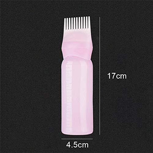 120Ml Applicator Bottle Hair Colour Brush Hair Oil Bottle with Graduated Brush Applicator Bottle Comb Root Comb Salon Hair Coloring Tool (2 Pack Purple)