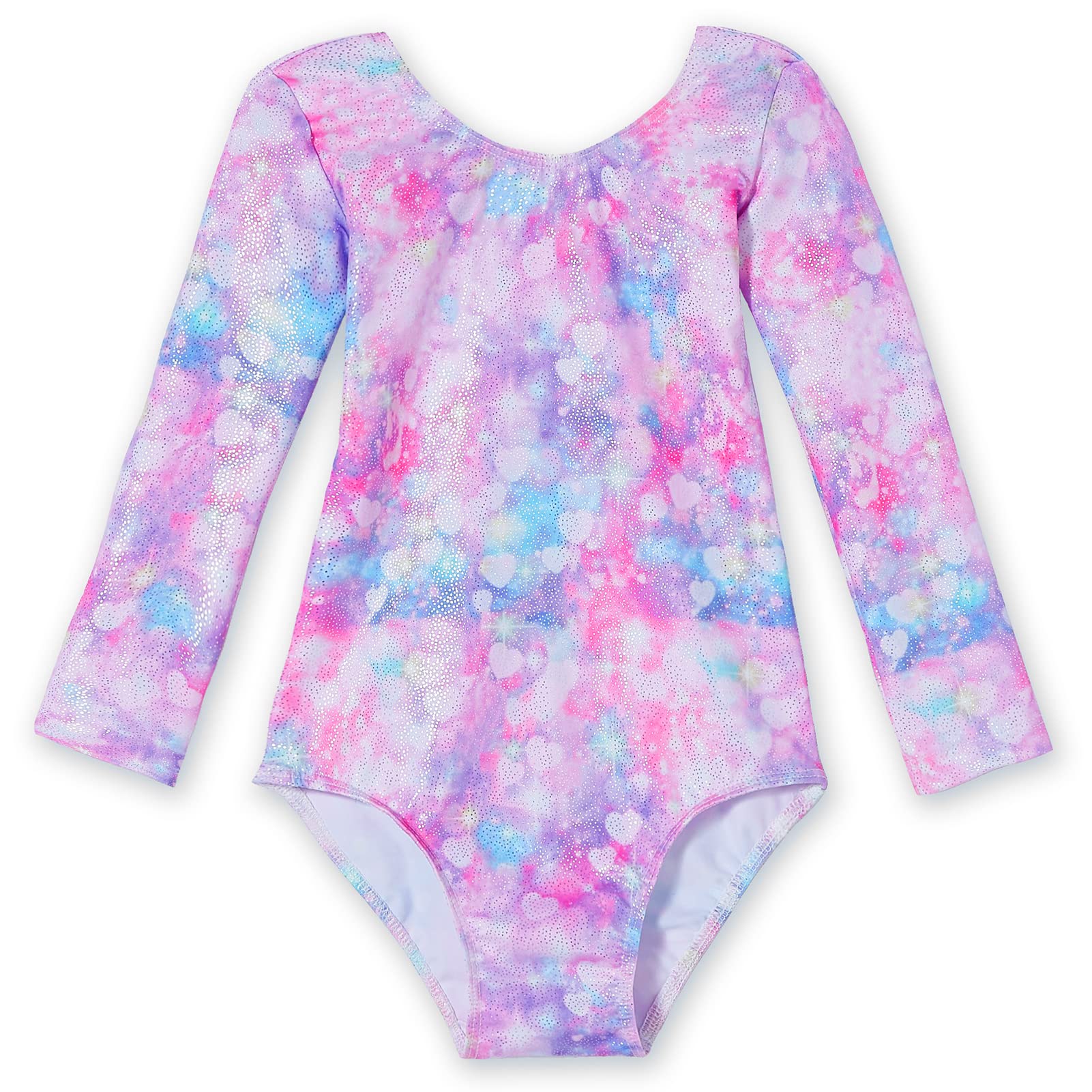 Domusgo Toddlers Girls Gymnastics Leotards Size 2t 3t Long Sleeve Sparkly Rainbow Love Heart Outfits