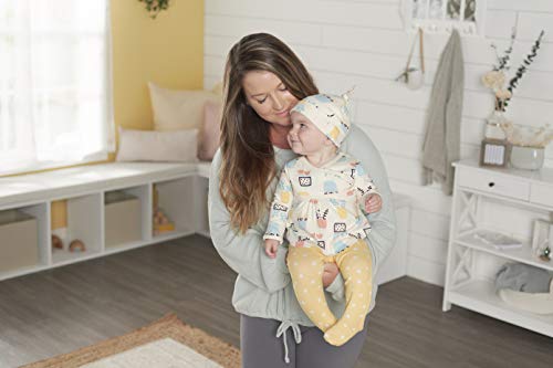 Gerber Baby Girls 3-Piece Shirt, Footed Pant, and Cap Set, Yellow/Ivory, Newborn