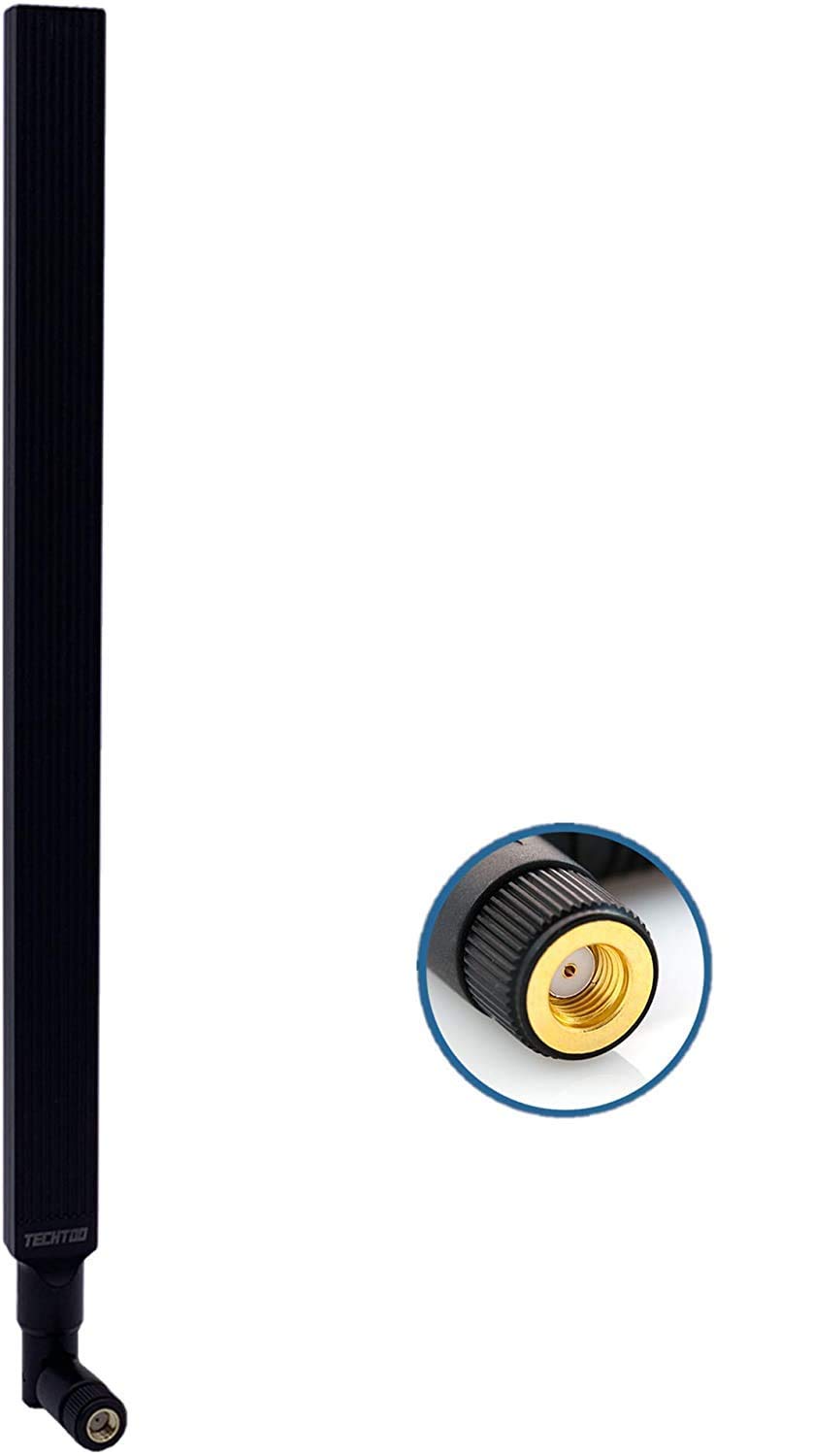 TECHTOO WiFi Antenna 2.4GHz 10 dBi for Wireless Router - Security IP Camera - USB Card Adapter - PCI PCIe Cards - Range Extender - PC Desktop - Drone - Signal Booster (2.4GHz RP-SMA 1-Pack)