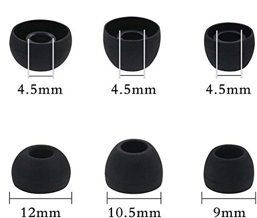 ALXCD Eargel Tip for Level U Pro, SML 6 Pair Anti-Slip Durable Silicone Replacement Ear Tip Earpads, Fit for Level U Pro (6 Pair)[Black]
