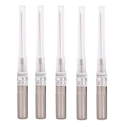 5PCS Body Piercing Needles 16G Gauge Steel Cartilage Piercing Catheter Needles for Lip Tongue Piercing Tattoo Supply (16G)