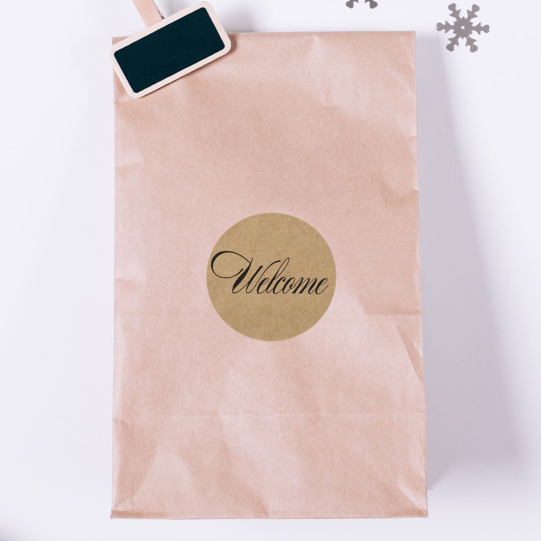 80-2” Kraft Welcome Stickers, Wedding Welcome Stickers, Wedding Favor Bag Sticker Labels