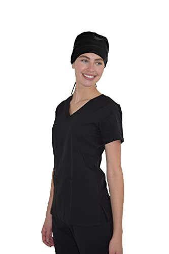 3-Pack Medical Nursing Working Scrub Cap GT Performance Women/Men One Size-Black/Black/Black-ONE Size