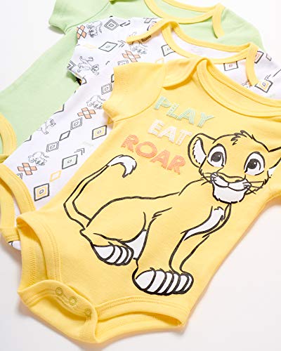 Disney Baby Boys 6 Pack Bodysuit -Mickey Mouse & Friends, Lion King, Winnie the Pooh Bear (Newborn/Infant), Size 6-9 Months, Lion King