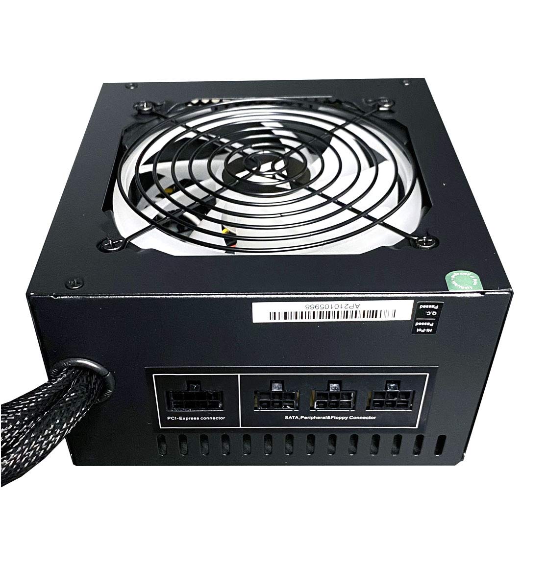 Apevia ATX-ES600-RGB Essence 600W ATX Semi-Modular Gaming Power Supply with Auto-Thermally Controlled 120mm RGB Fan, 115/230V Switch, All Protections