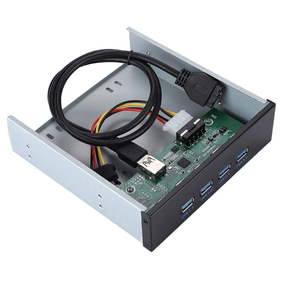 5.25 Inch 4 Port USB 3.0 Front Panel 5.25 Inch 19Pin to USB3.0 CD Driver 4 Port Hub Front Panel CD ROM Expansion Mobile Rack with SATA Cable