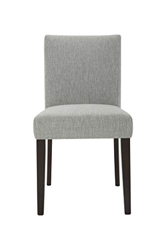 Amazon Brand – Stone & Beam Linden Classic Upholstered Dining Chair, 18.9"W, Set of 2, Light Gray