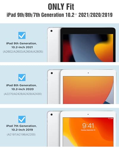TiMOVO Case for New iPad 9th Generation 2021/8th Gen 2020/7th Gen 2019, Shockproof Impact Resistant Flexible Transparent Clear TPU Protective Shell Fit iPad 10.2-inch - Clear