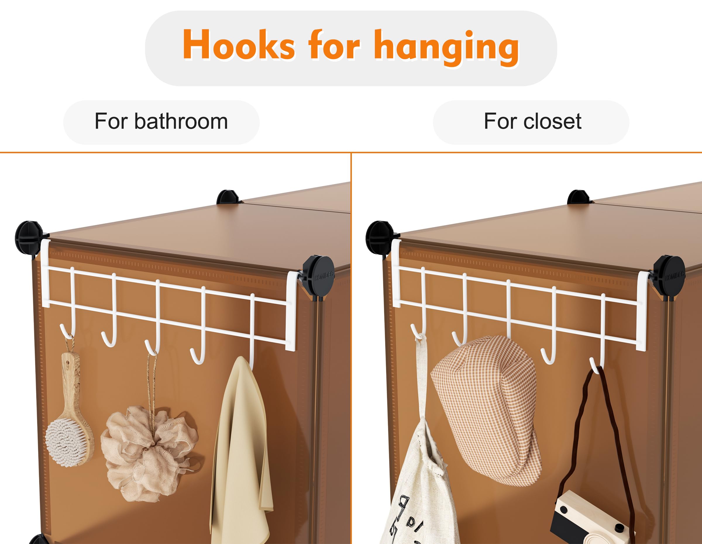 6-Cube Storage Organizer, Closet Organizer Storage Shelf Bookcase Bookshelf with Metal Hammer, Storage Cubes Organizer Cabinet for Kids, Closet, Bedroom, Bathroom, (11.8x11.8x11.8 inch)
