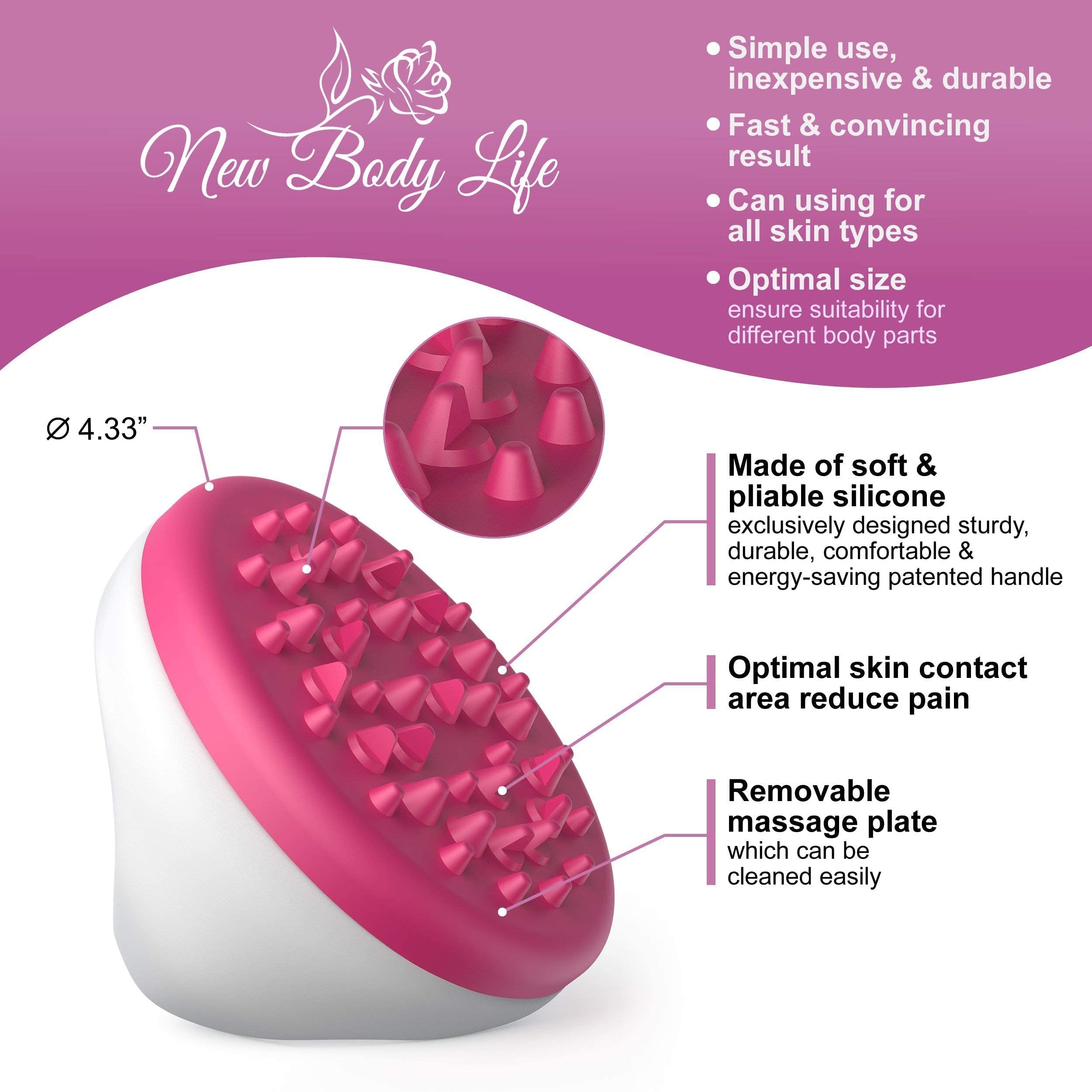 Anti Cellulite Massager Vacuum Suction Cups for Cellulite Treatment - Body Massager, Exfoliator, Cupping Therapy Set - Improve Circulation, Distribute Fat Deposits, Shower Scrubber, Cellulite Remover